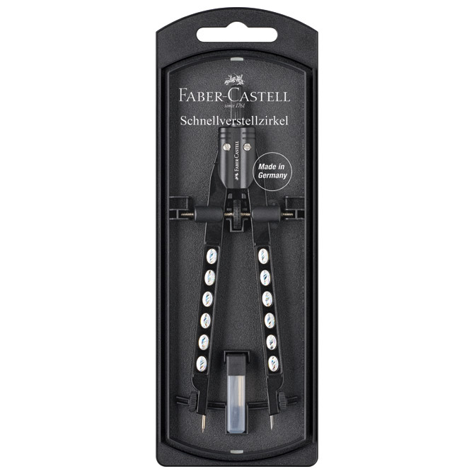 Šestar s preciznim podešavanjem+mine Factory Faber-Castell crni - Dantkom