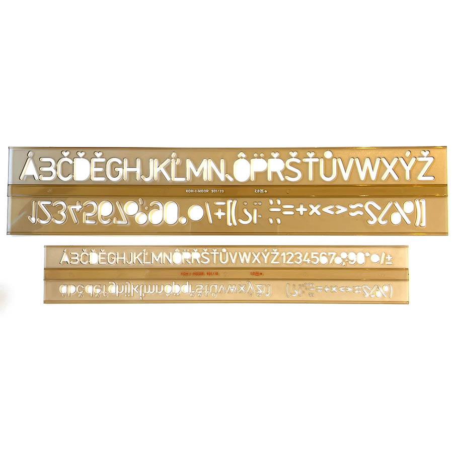 Šablone slova i brojevi 901 set 5/1 2,5/3,5/5/7/10mm Koh-I-Noor 750040 ...