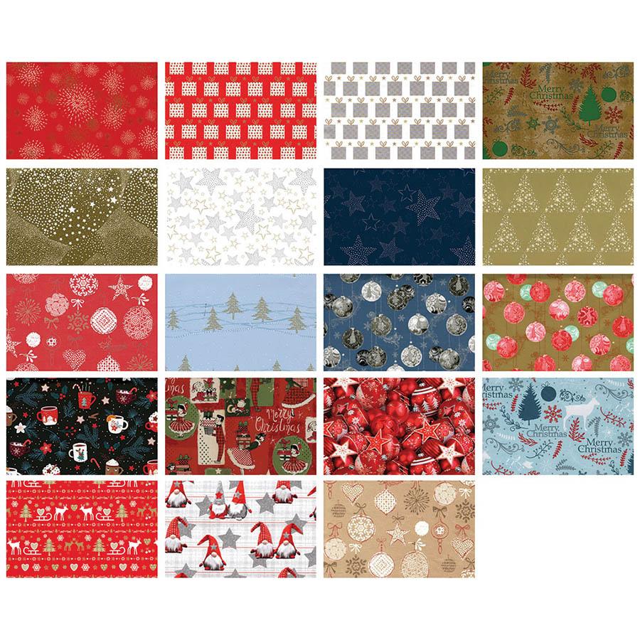 Papir ukrasni 2x0,7m 65g/m2 božićni mix 1 REX - Dantkom